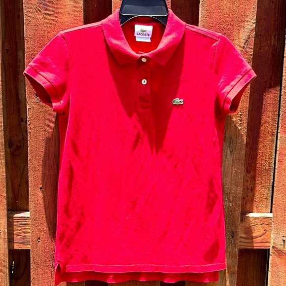 Lacoste | Shirts & Tops | Lacoste Red Polo Shirt Classic Sporty Style ...